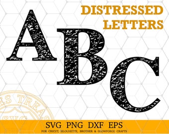 Distressed Font SVG, Grunge Overlay PNG, Uppercase Letters, Lowercase ...