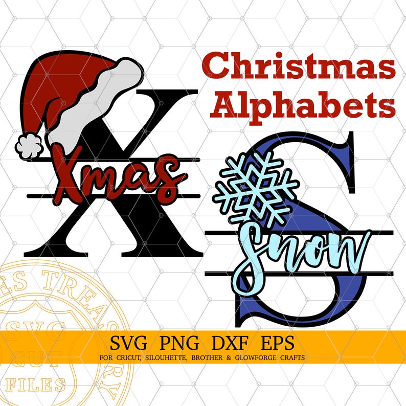 Christmas Alphabet Svg, Santa Hat Snowflake Letters Svg Bundle ...