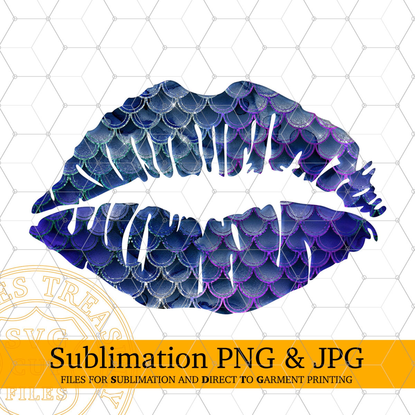 Mermaid Lips Sublimation Printable Designs in Png and Jpg File Formats ...