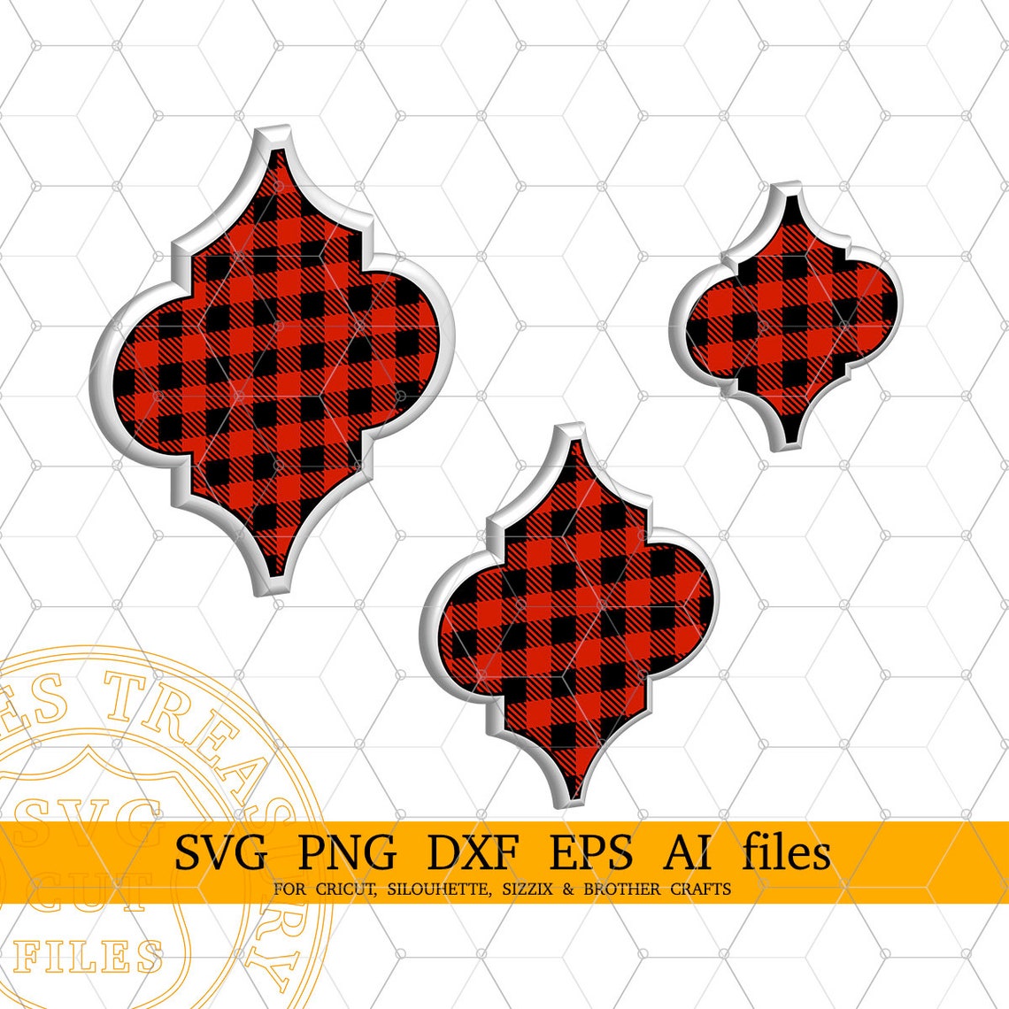 Arabesque Buffalo Plaid Pattern Png Svg Files Arabesque Tile Christmas ...