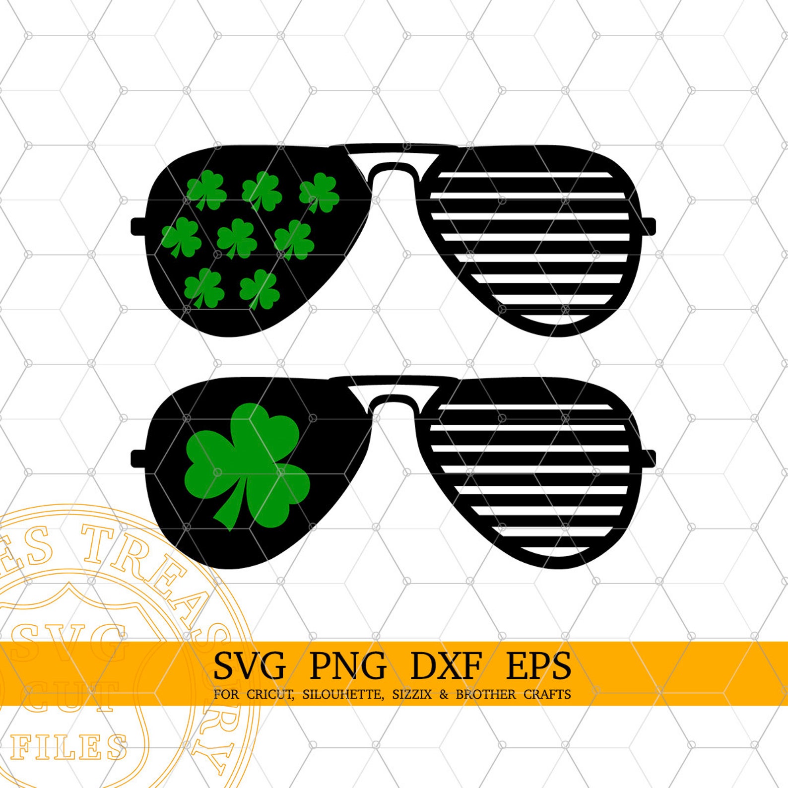 St Patricks Day Aviator Shamrock Glasses Svg Digital File, Shirt Design ...