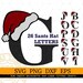 Santa Hat Monogram Svg Files, Christmas Alphabet Letters, Santa Hat ...