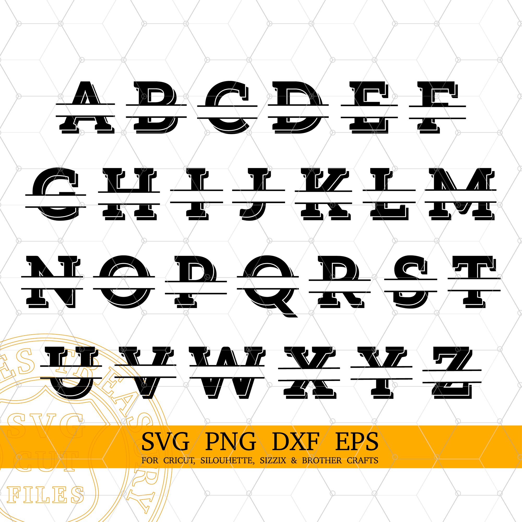 Split Shadow Monogram Font Letters Svg Png Dxf Eps Files - Etsy UK
