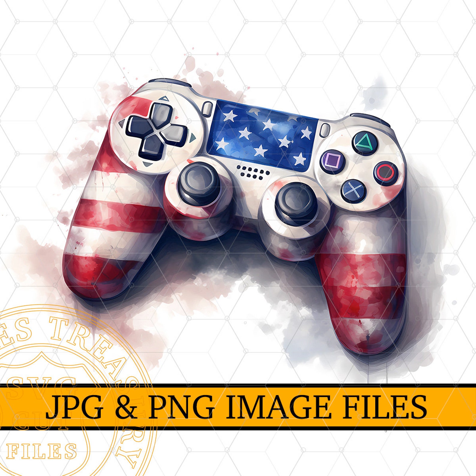 Game Controller Clipart US Flag Pattern Sublimation Image for - Etsy