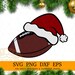 Santa Hat Football Ball Svg Files Christmas Football Png, Football Ball ...