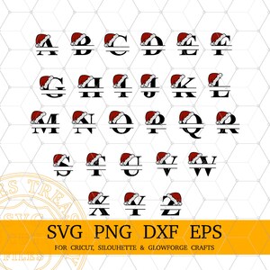 Christmas Alphabet Svg Bundle, Santa Hat Reindeer Antler Elf Hat ...
