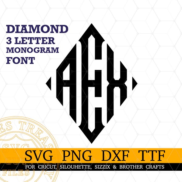 3 Letter Monogram - Etsy