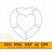 Wedding Heart in Heart Puzzle Template Svg, Birthday Puzzle Dxf Cut ...