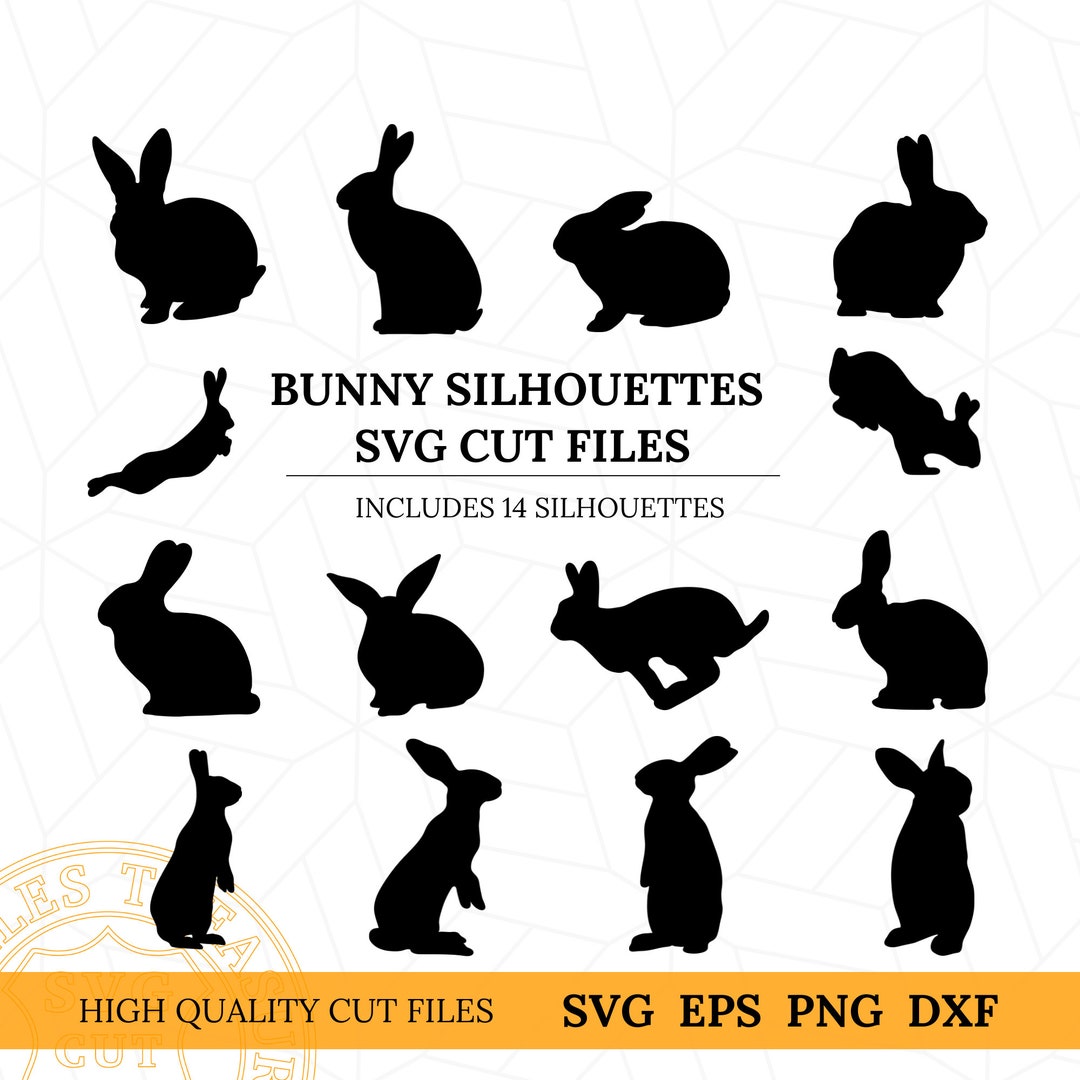 Bunny Silhouettes SVG Cut Files, Easter Bunny Silhouettes Clip Art ...