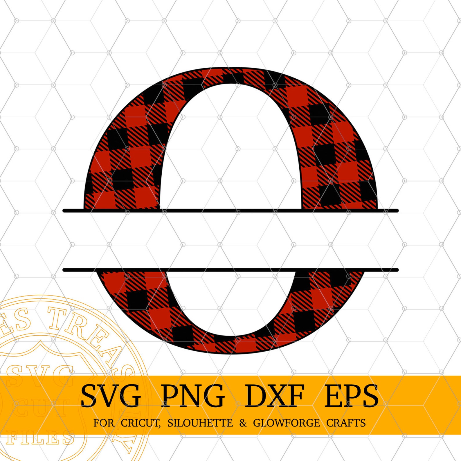 Split Monogram SVG Buffalo Plaid Letter O Christmas Monogram Svg ...