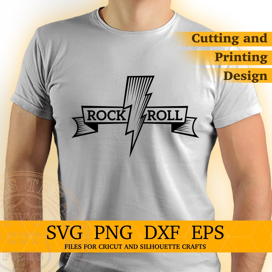 Rock and Roll Svg Cut File for Cricut and Sublimation Png Design for ...