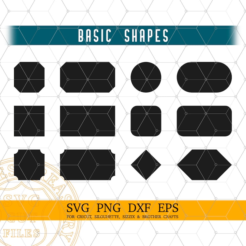 Basic Shapes Svg Rectangle Square Circle Diamond Product - Etsy