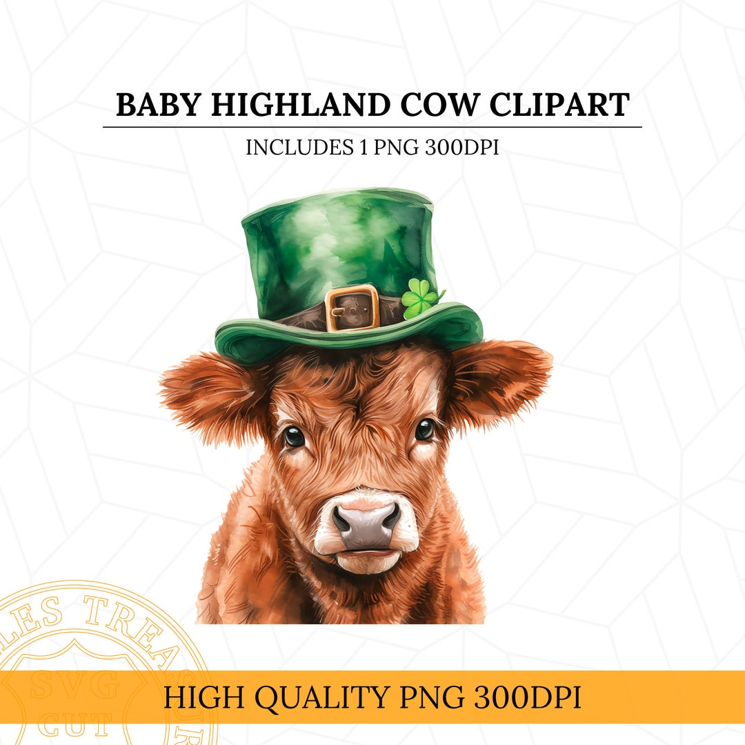 Highland Baby Cow Watercolor Png Clipart, Saint Patrick's Day Clip Art ...