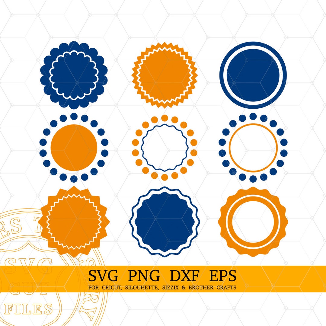 Circle Monogram Frames SVG PNG Files for Cricut Maker Explore ...