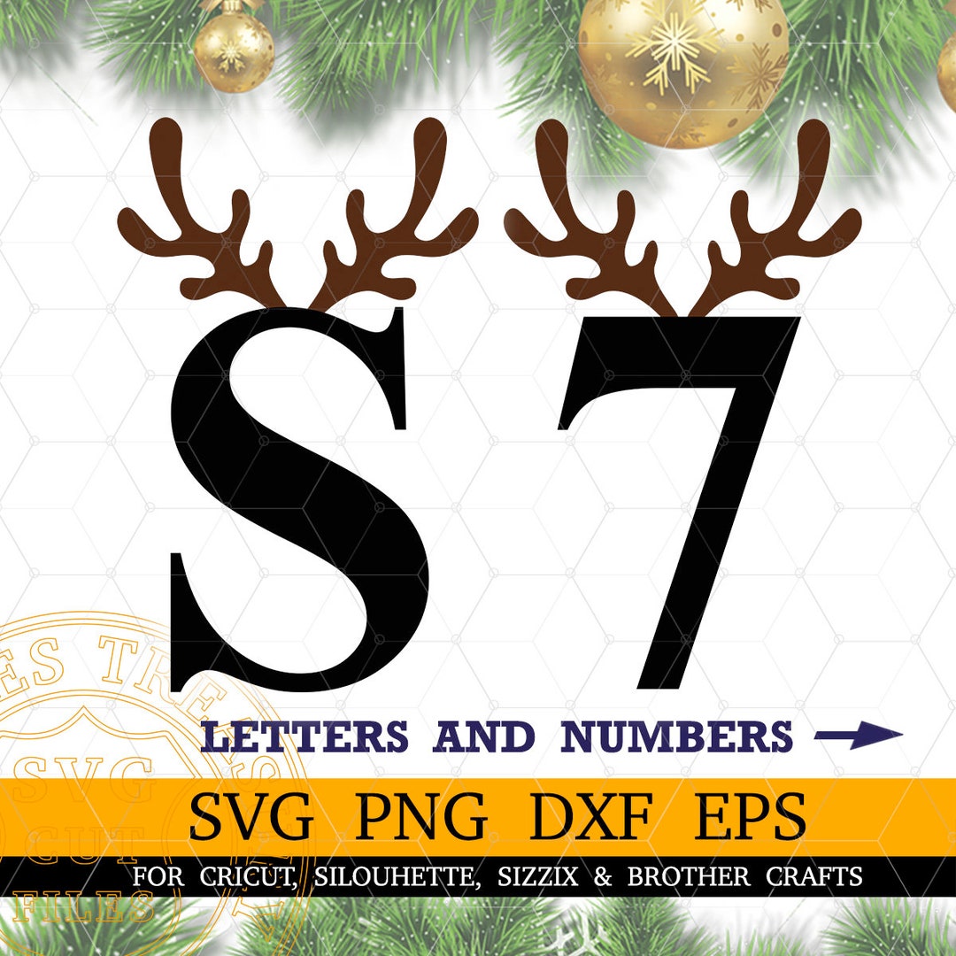 Christmas Reindeer Alphabet Letters Svg Png Files, Deer Antler Letters ...