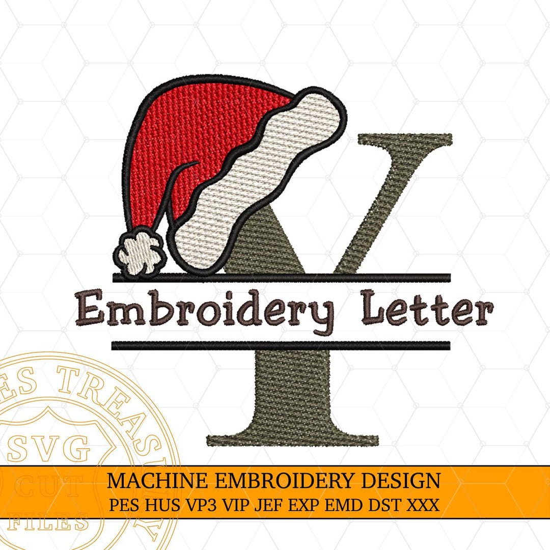 Santa Hat Embroidery Letter Y Split Monogram Pes Hus Vp3 Csd Exp Emd ...