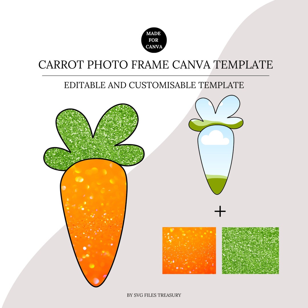 Canva Frame Template, Blank Easter Carrot Editable Photo Fill, Add Your ...