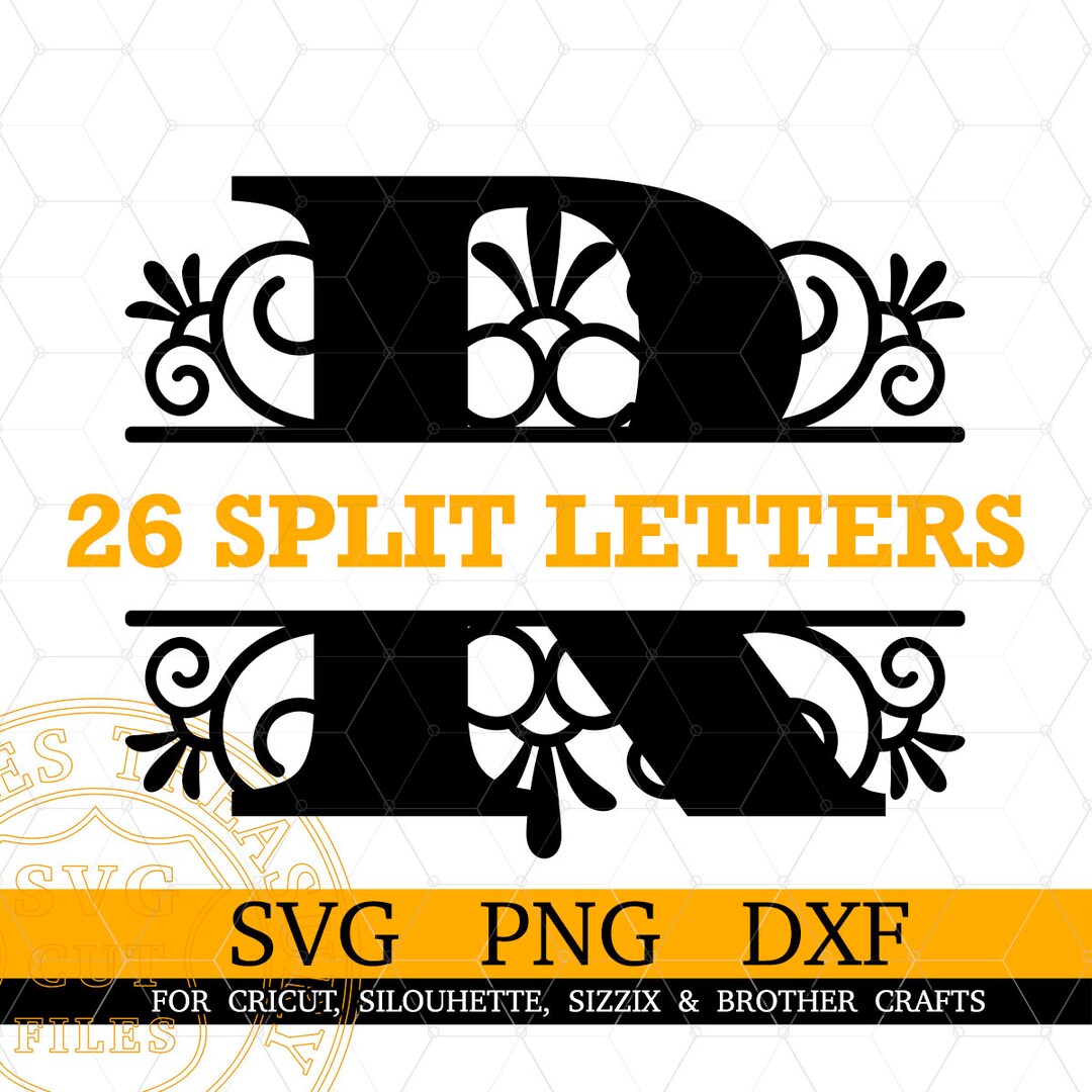 Monogram Svg Floral Vine Monogram Alphabet Split Name Monogram Svg ...