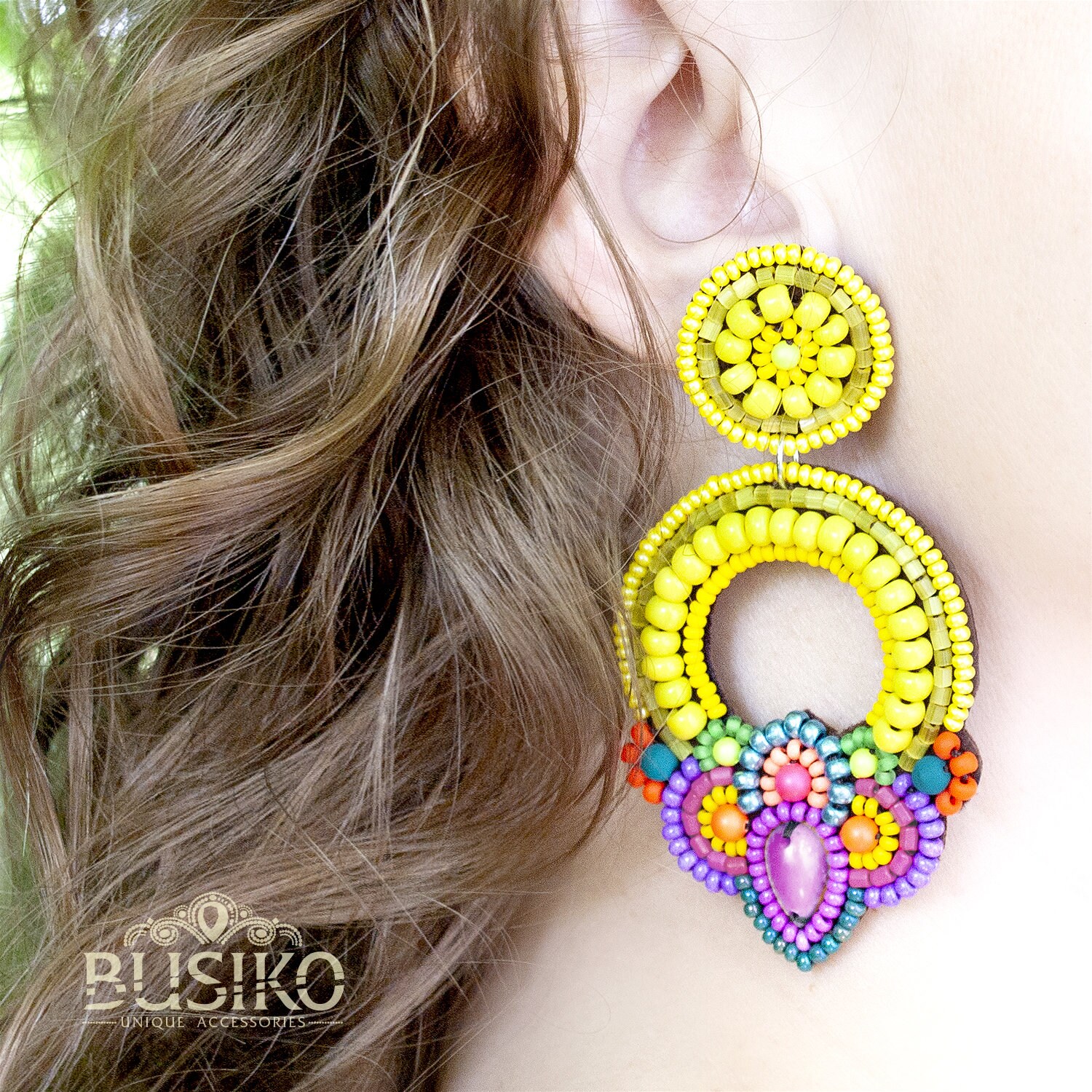 Mexican Earrings. Ethnic Style Earrings. Colorful Big - Etsy