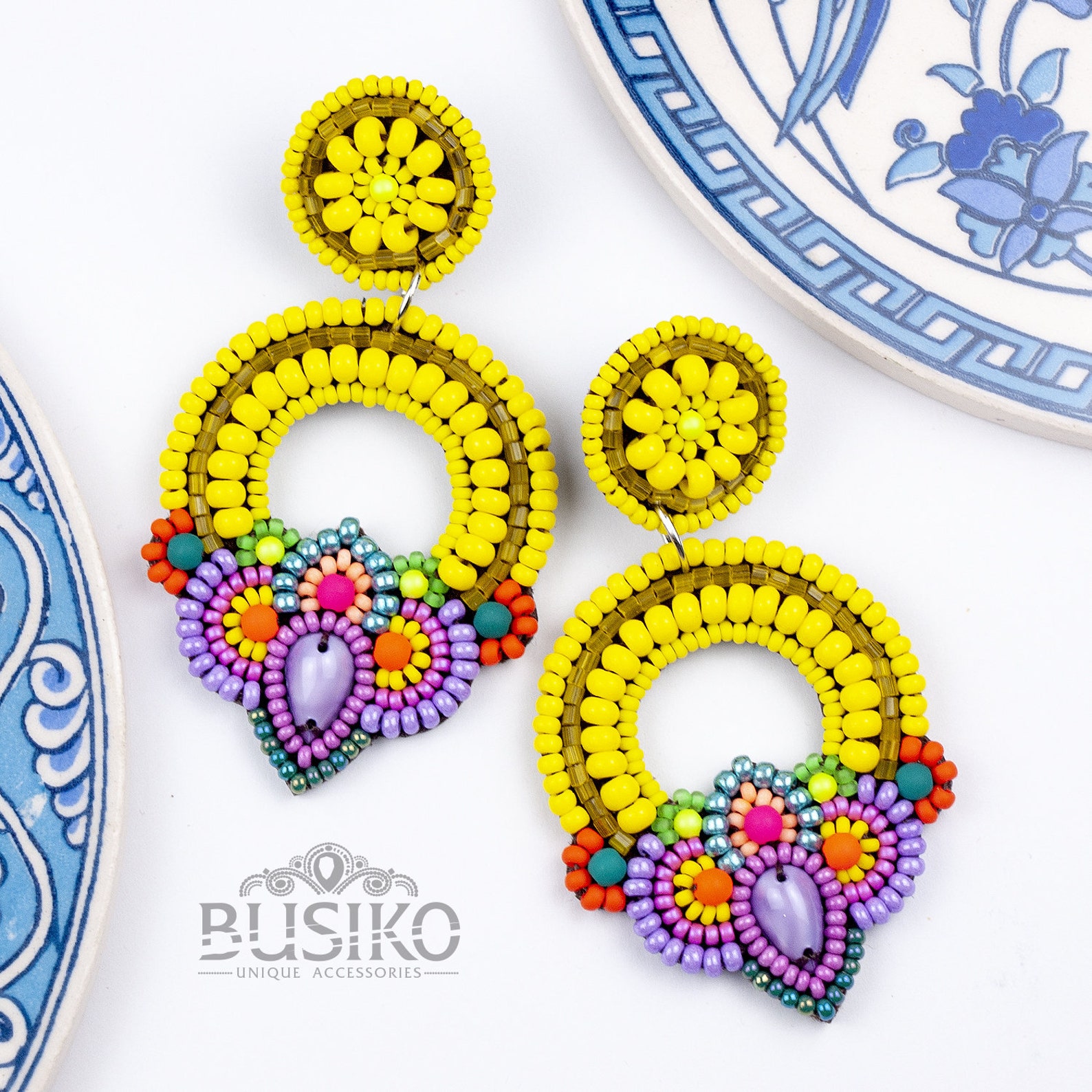 Mexican Earrings. Ethnic Style Earrings. Colorful Big - Etsy