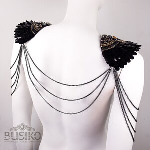 Pegasus Black Epaulettes With Detachable Chains. Transformers Epaulets ...