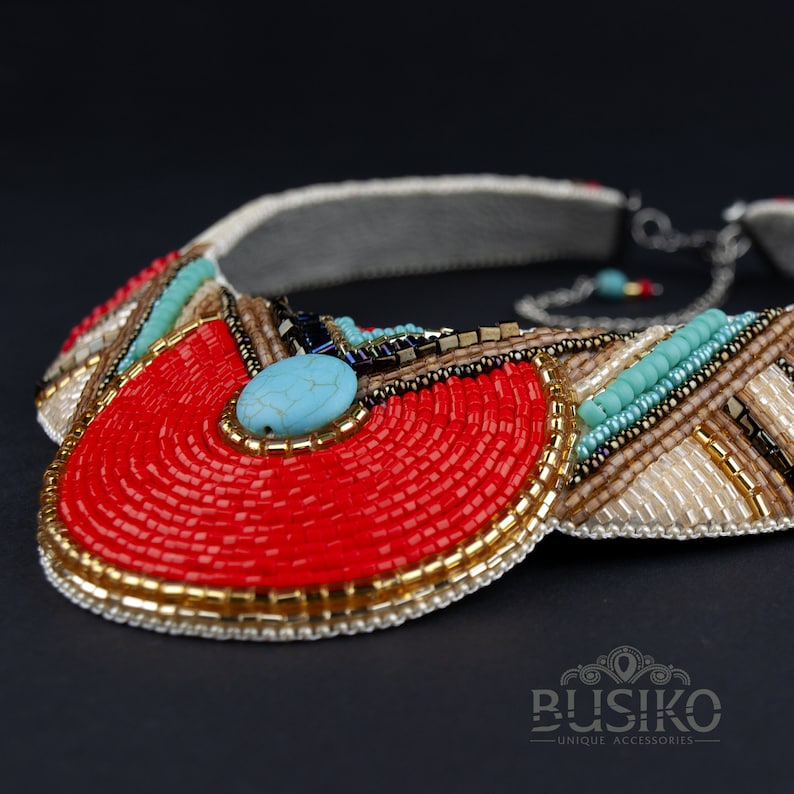 African Necklace for Women. Tribal Bib Necklace. Statement | Etsy