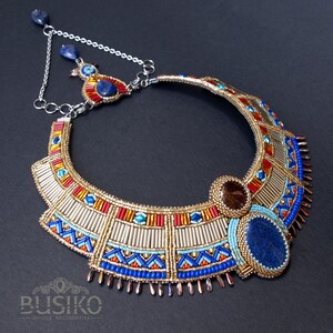 Egyptian Beaded Embroidered Collar Necklace. Statement - Etsy