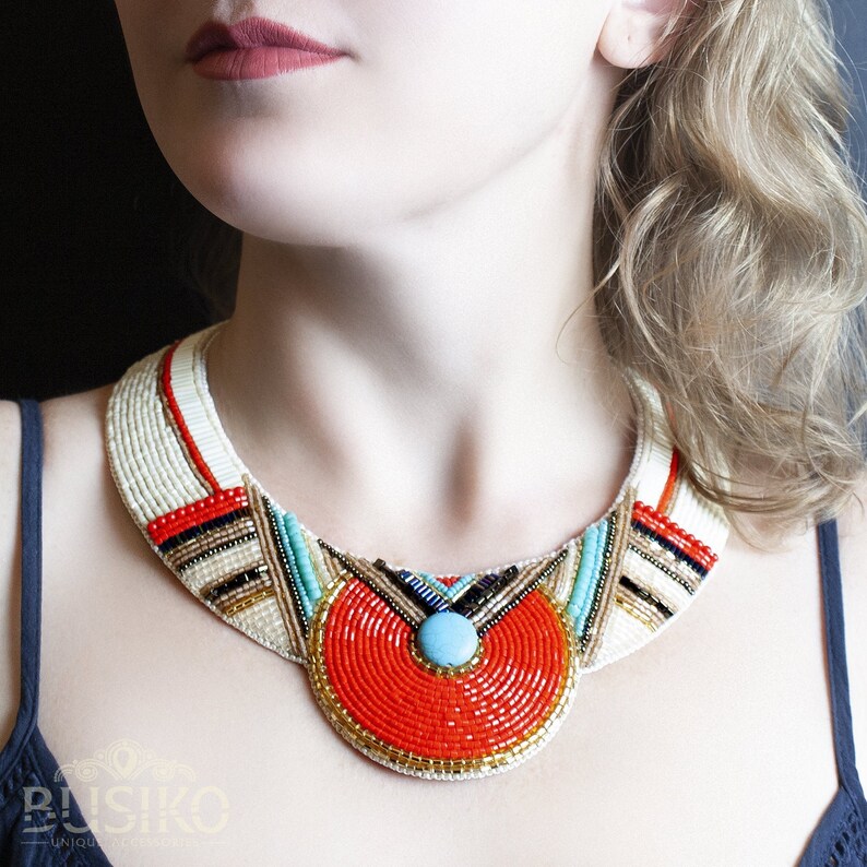 African Necklace for Women. Tribal Bib Necklace. Statement | Etsy