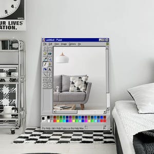 Inspired by Vintage Drawing Software | Handmade Pixel Mirror - Etsy