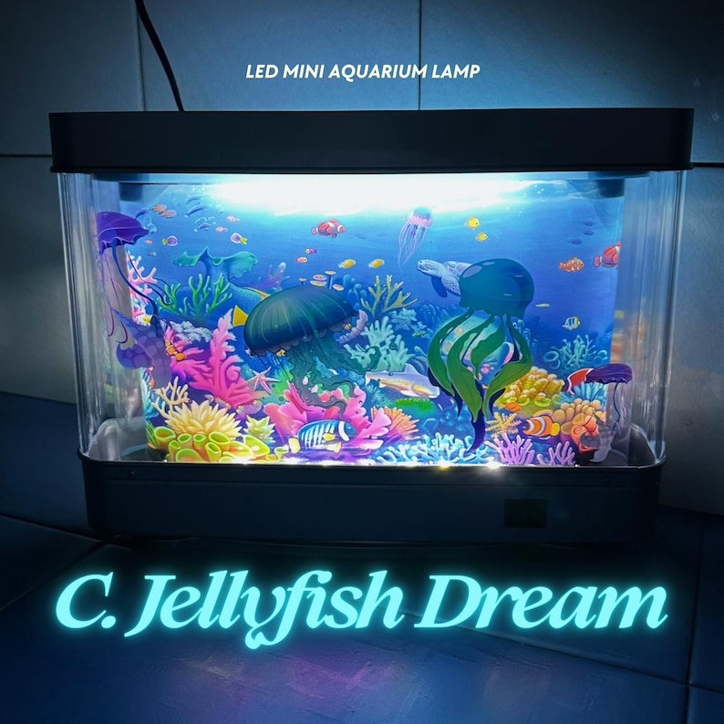 LED Mini Aquarium | Dreamcore Faux Fish Tank Decor Lamp - Etsy