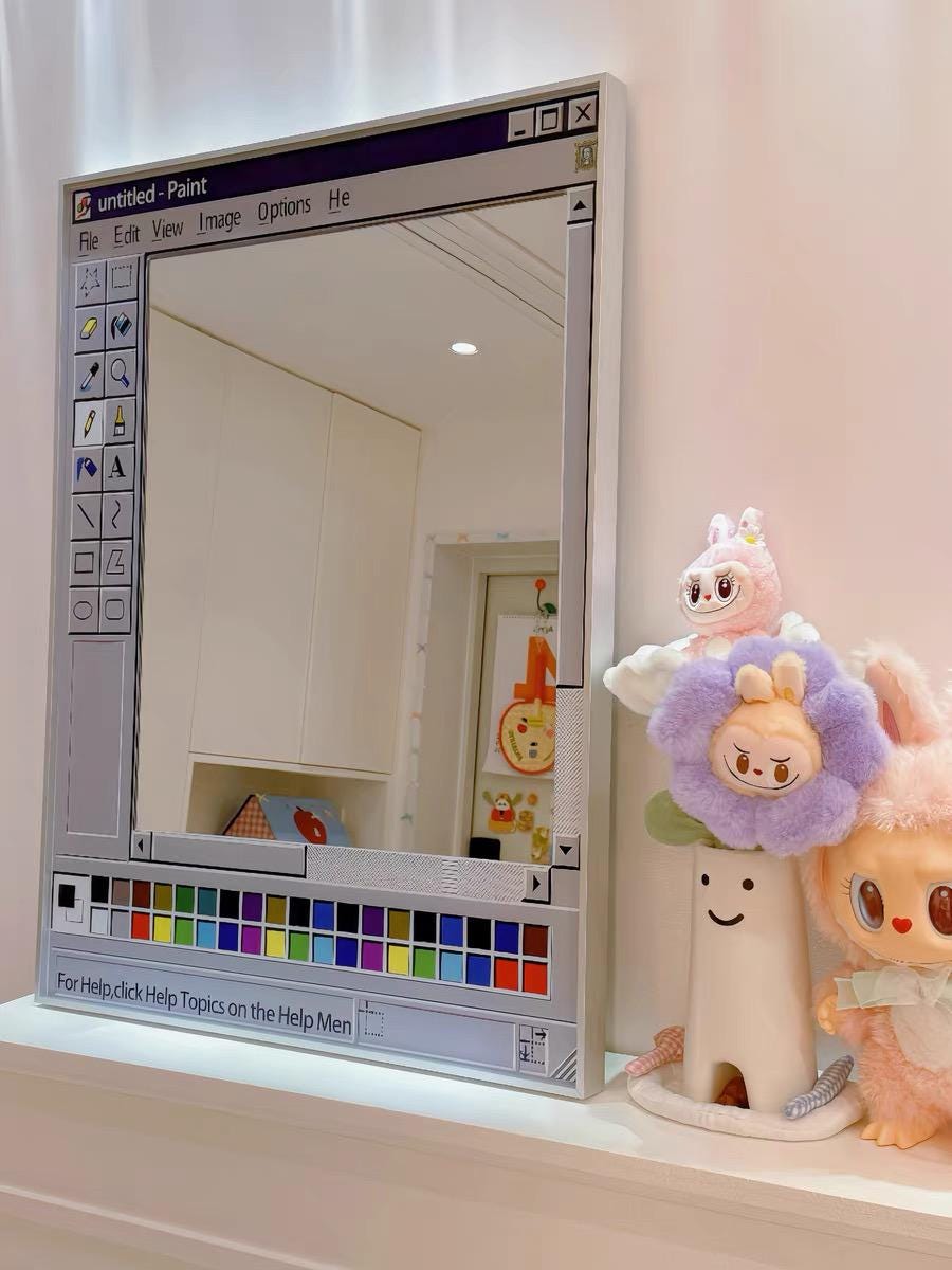 Inspired by Vintage Drawing Software | Handmade Pixel Mirror - Etsy