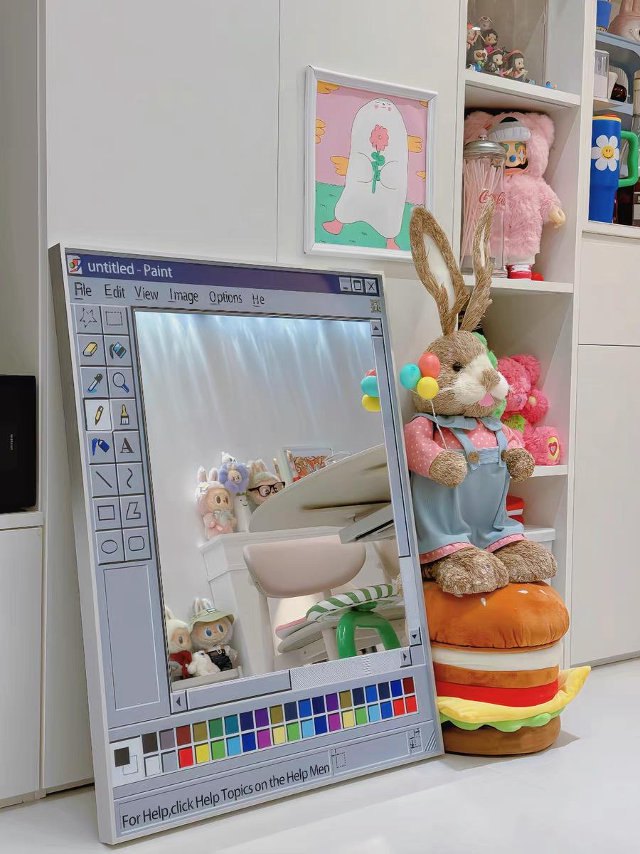 Inspired by Vintage Drawing Software | Handmade Pixel Mirror - Etsy