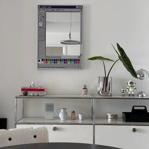 Inspired by Vintage Drawing Software | Handmade Pixel Mirror - Etsy