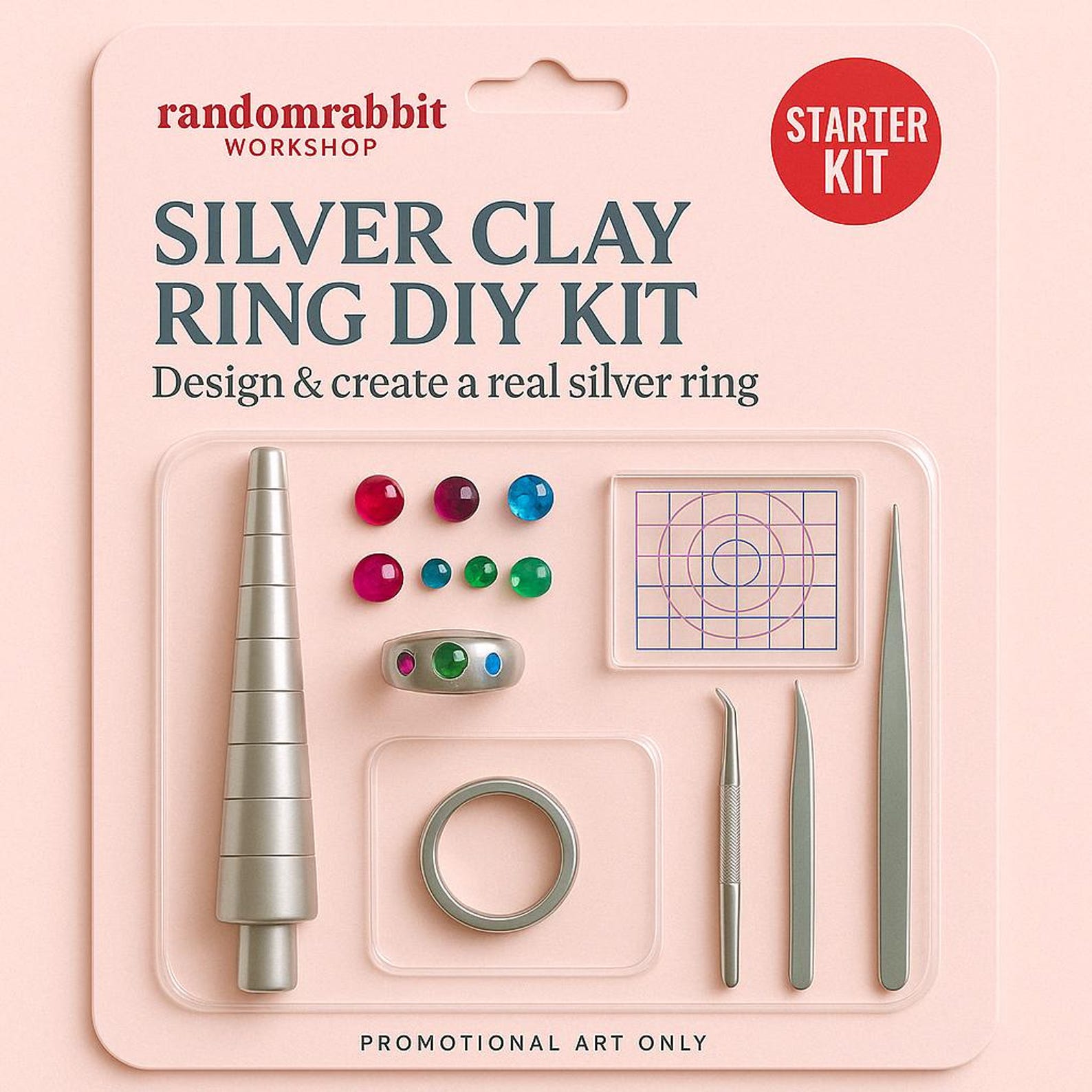 Silver Clay Ring Homemade Kit - Etsy