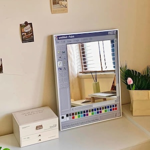 Inspired by Vintage Drawing Software | Handmade Pixel Mirror - Etsy