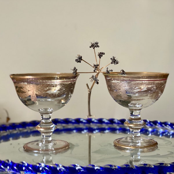 Gold Rimmed Cocktail Glasses - Etsy