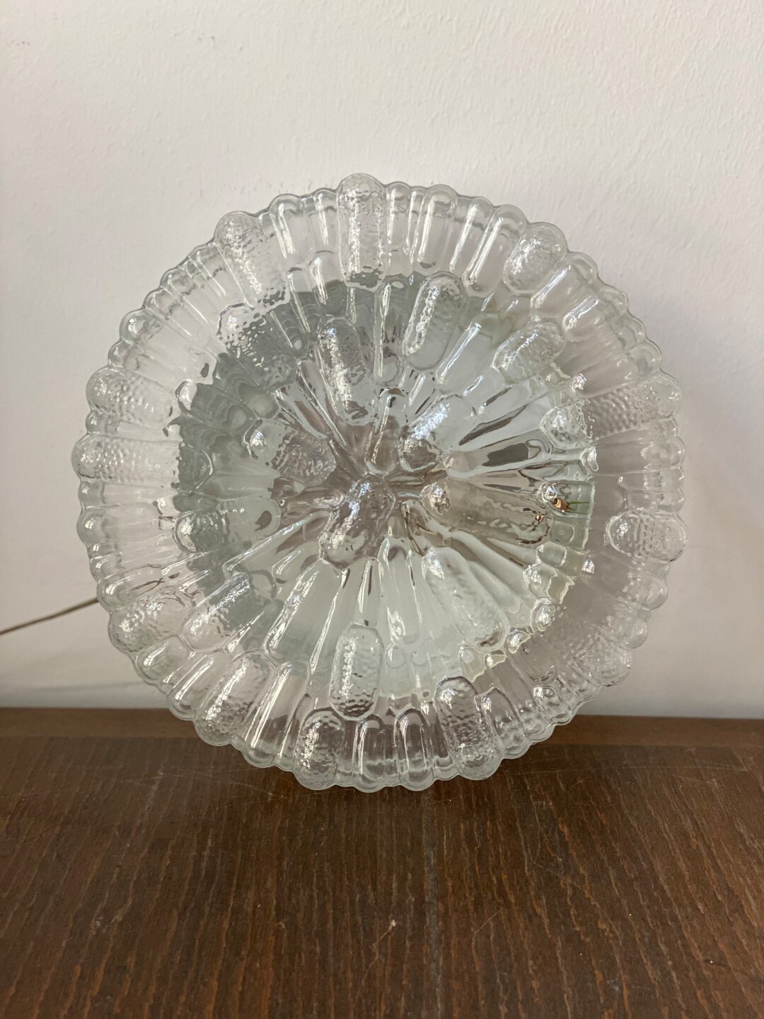 Mid Century Glass Sconce Ceiling Lamp Glass Flush Mount Light Metal ...