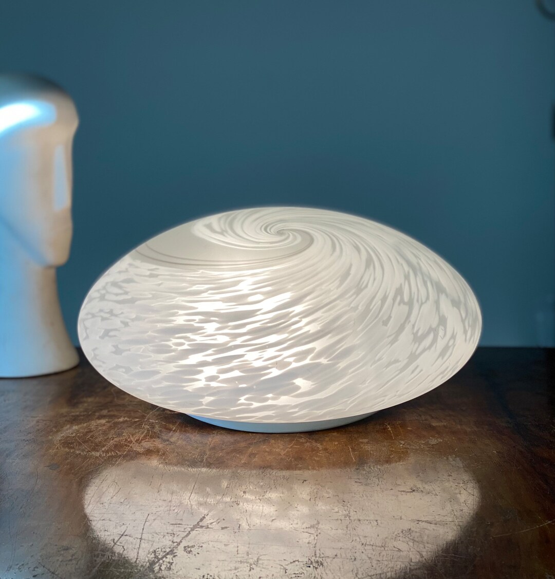 Large Murano Swirl Ceiling Lamp White Murano Swirling Glass Flush Mount ...