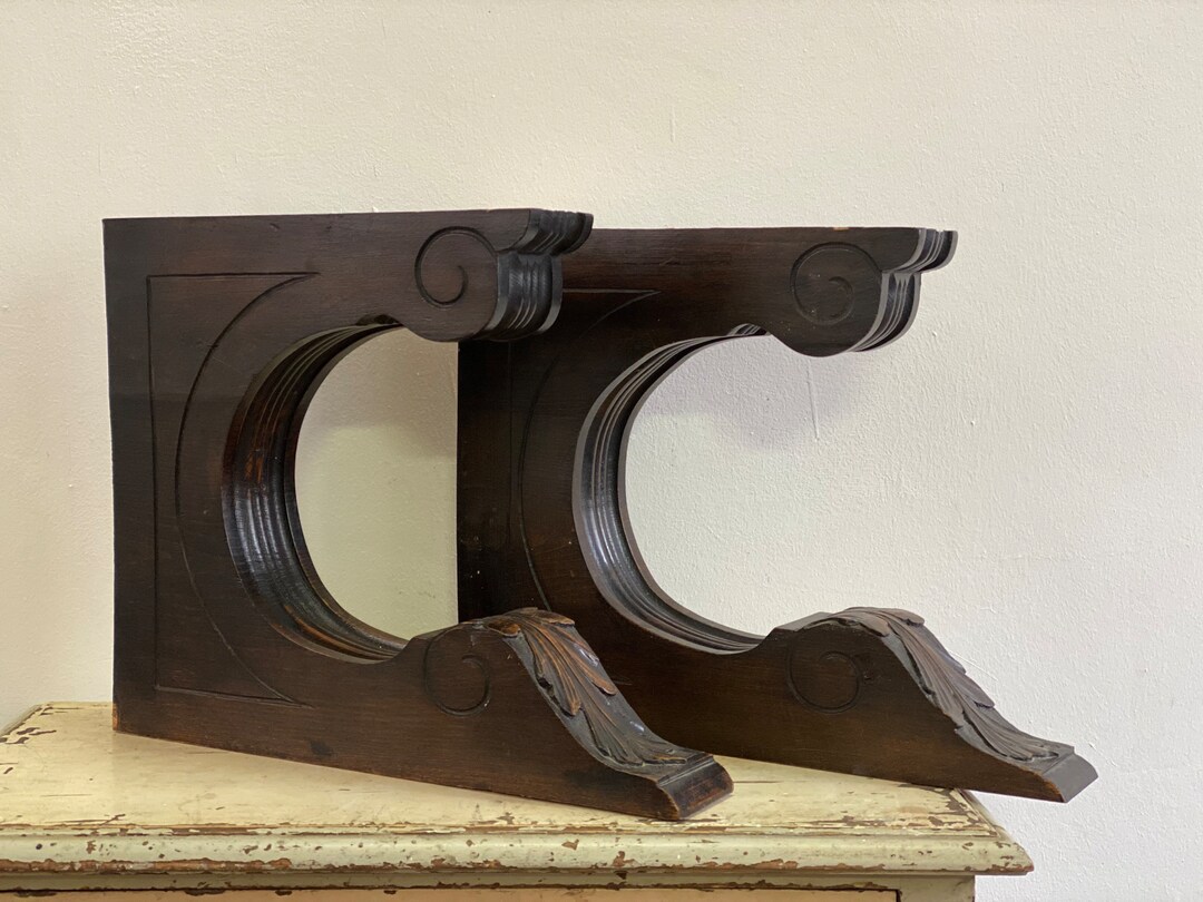 Antique Italian Wooden Shelving Supports Wood Support Bracket Feature ...