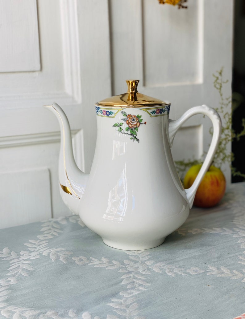 Large Limoges Porcelain Tea Pot Antique French Coffee Pot M | Etsy