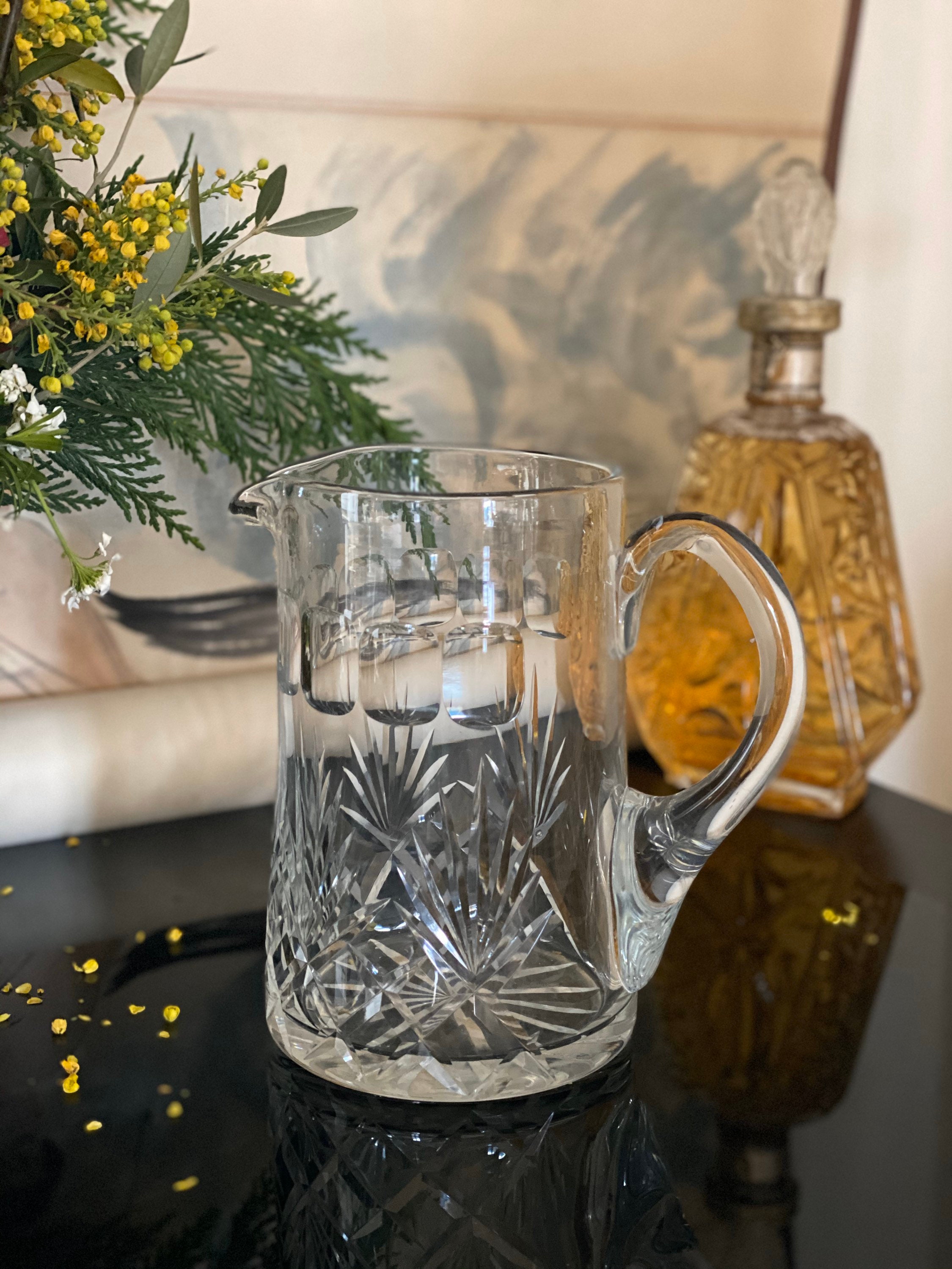 Crystal Carafe Vintage Juice Jug Glass Carafe Cut Crystal - Etsy