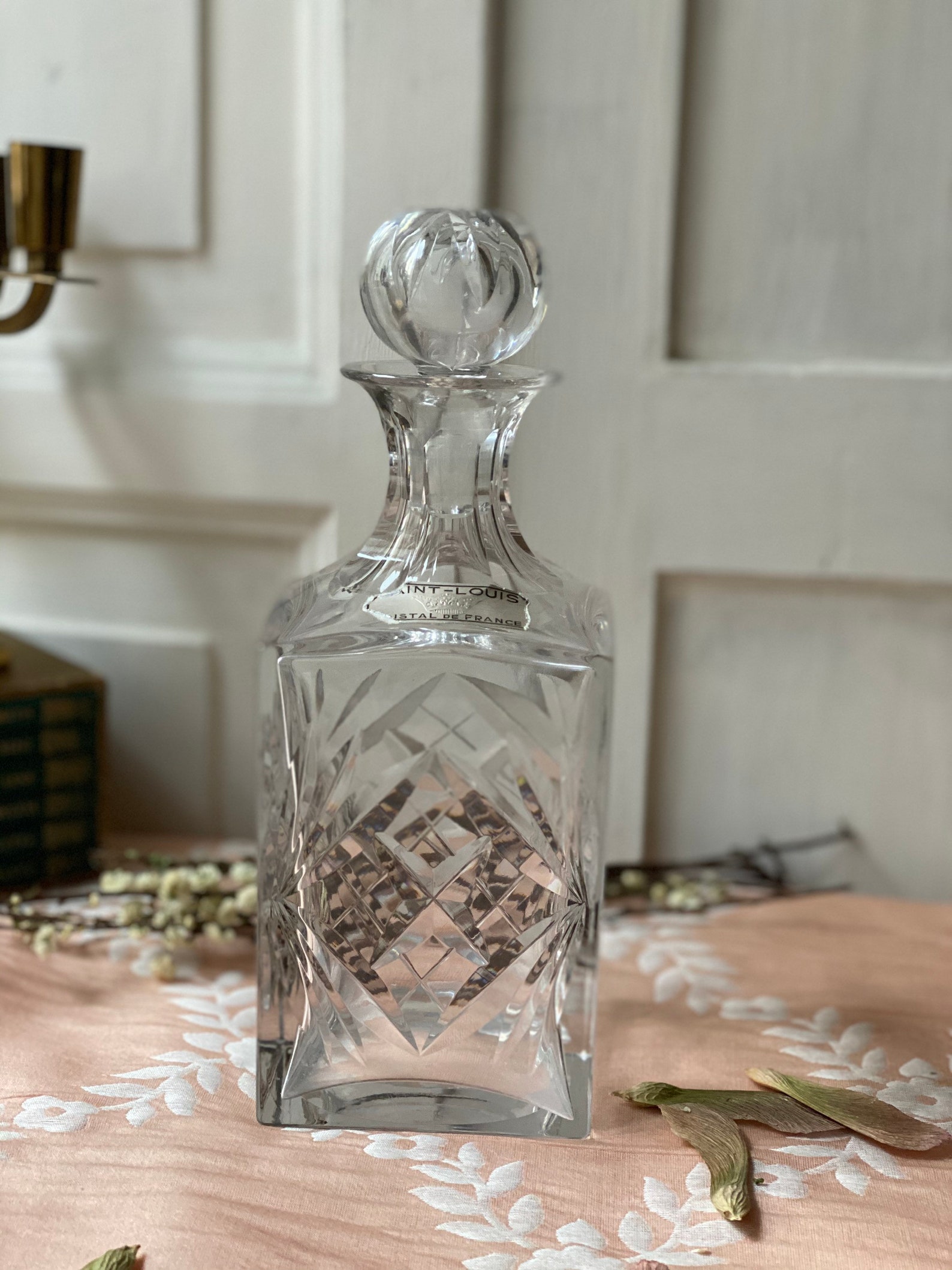 SAINT LOUIS Crystal Whisky Decanter Liquore Cognac Rum Spirits ...