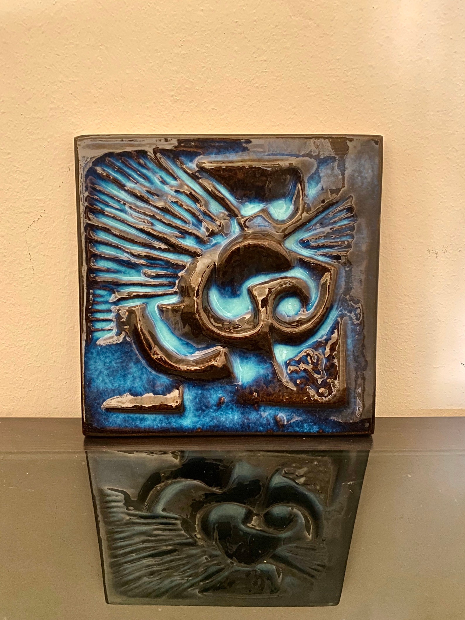 Blue Ceramic Tile Decorative Tile Abstract Ceramic Tile Wall | Etsy