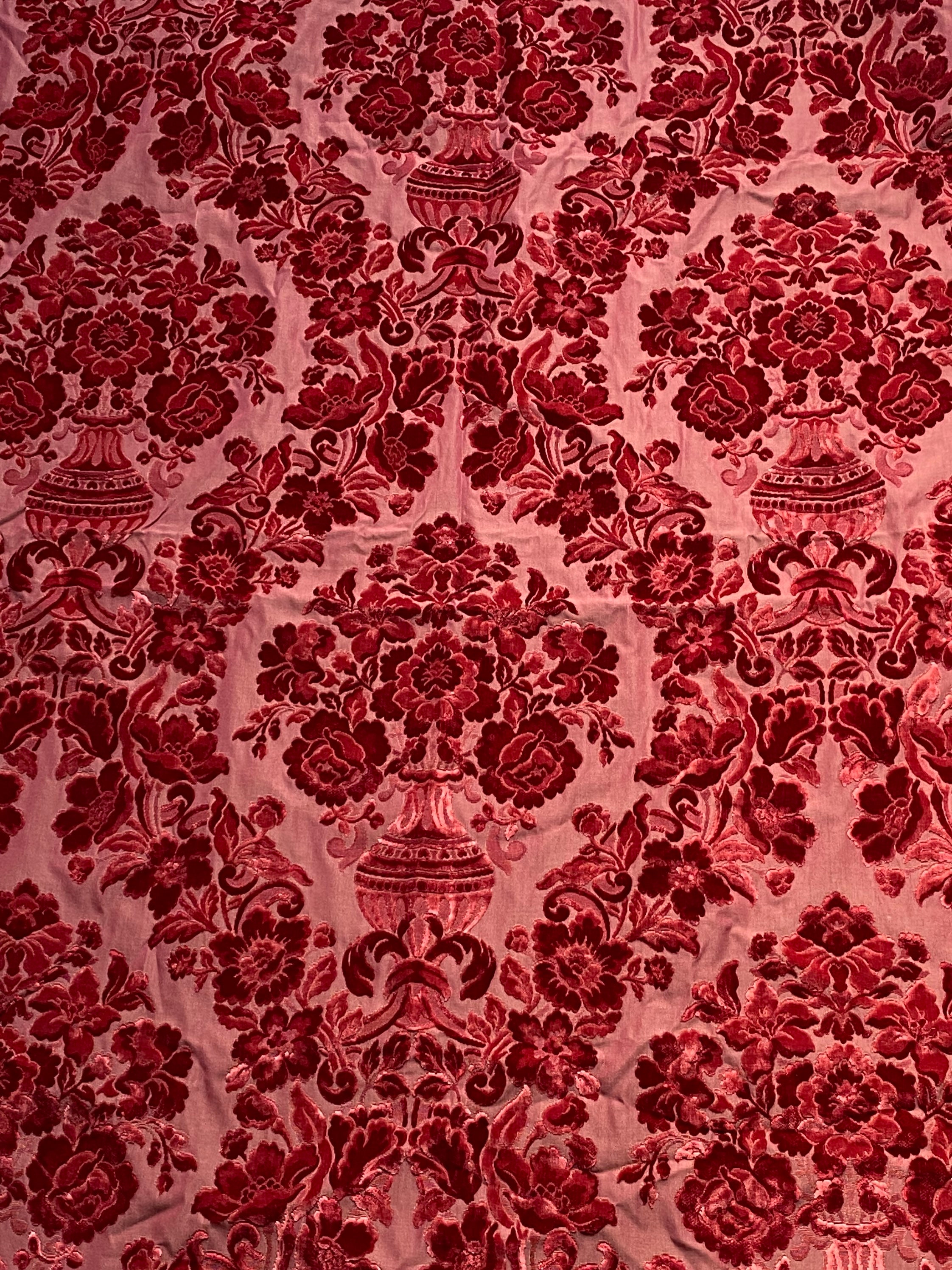 Antique Venetian Silk Velvet Fabric Red Woven Silk Velvet - Etsy