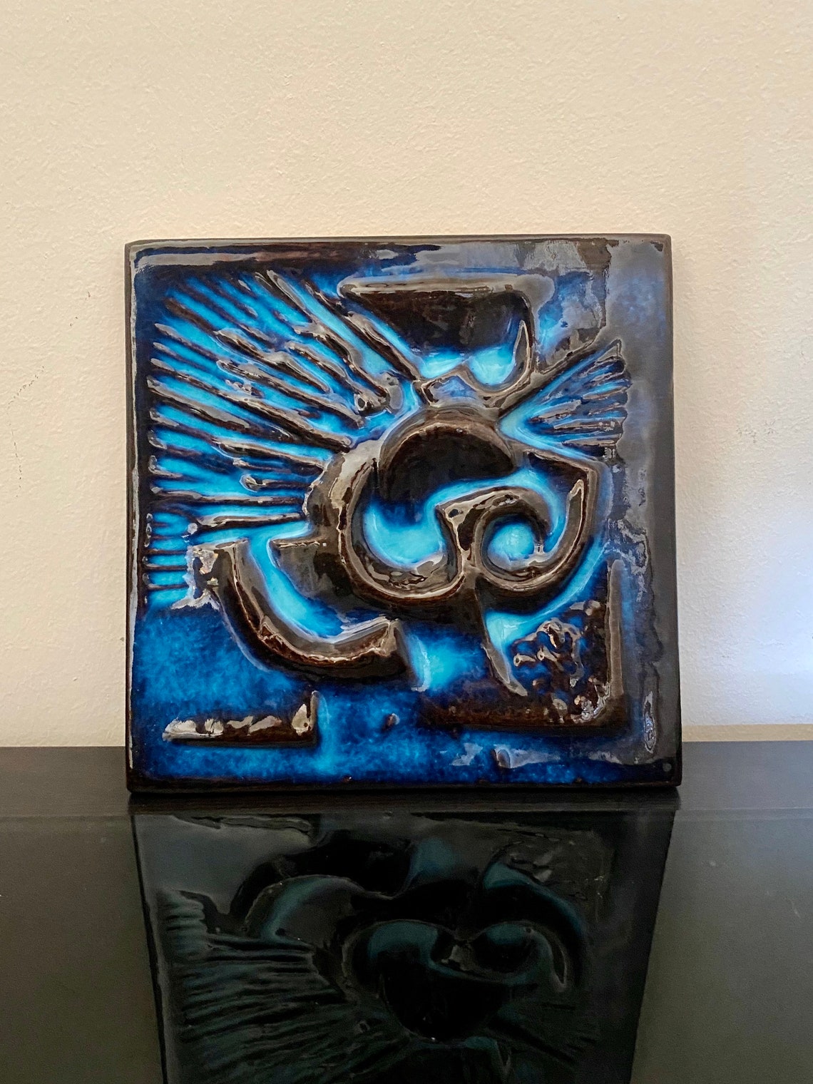 Blue Ceramic Tile Decorative Tile Abstract Ceramic Tile Wall | Etsy