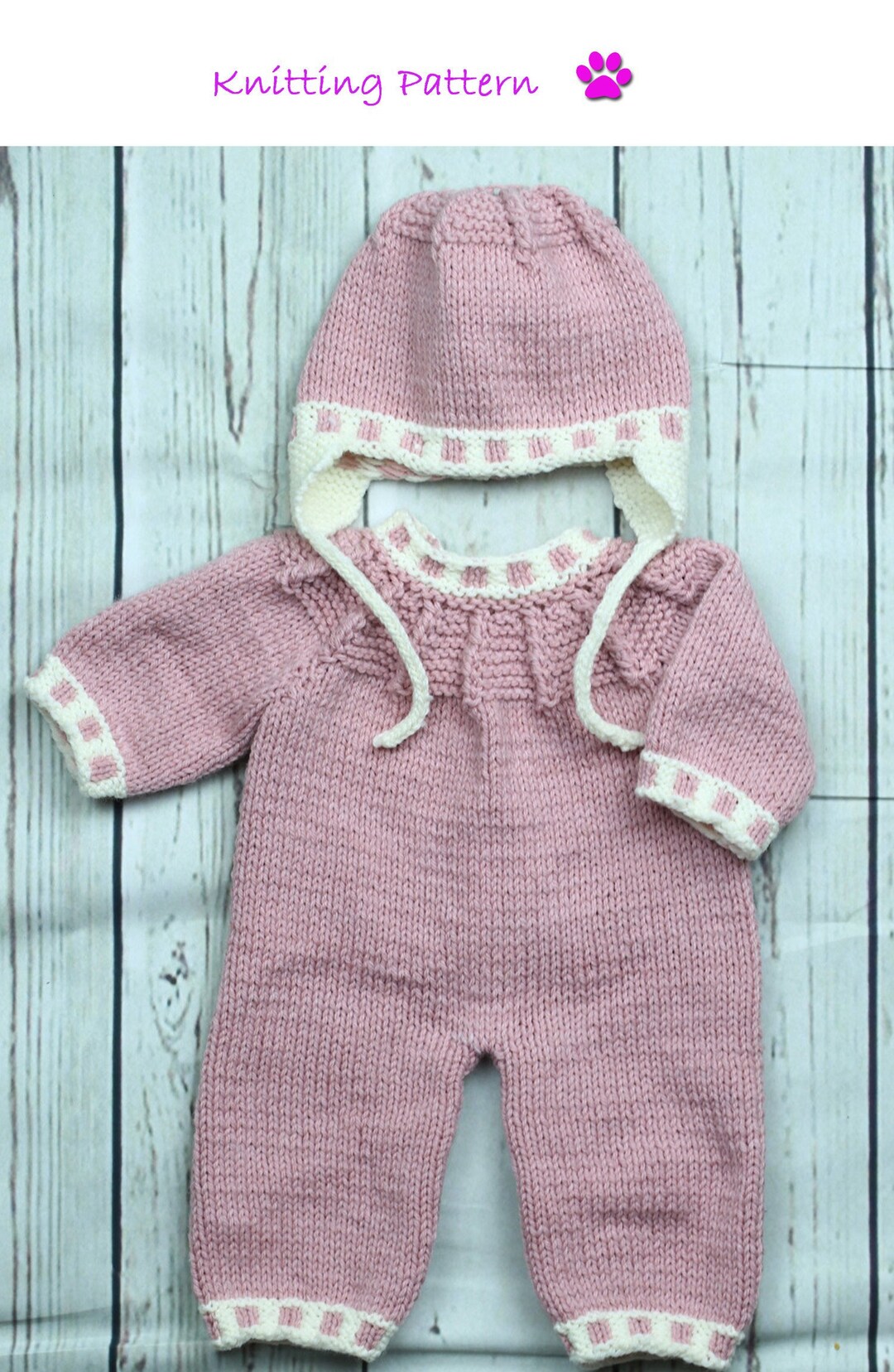 Knitting Pattern to Fit 14, 16, 18 Inch or 36, 41, 46 Cms Doll Bodysuit ...