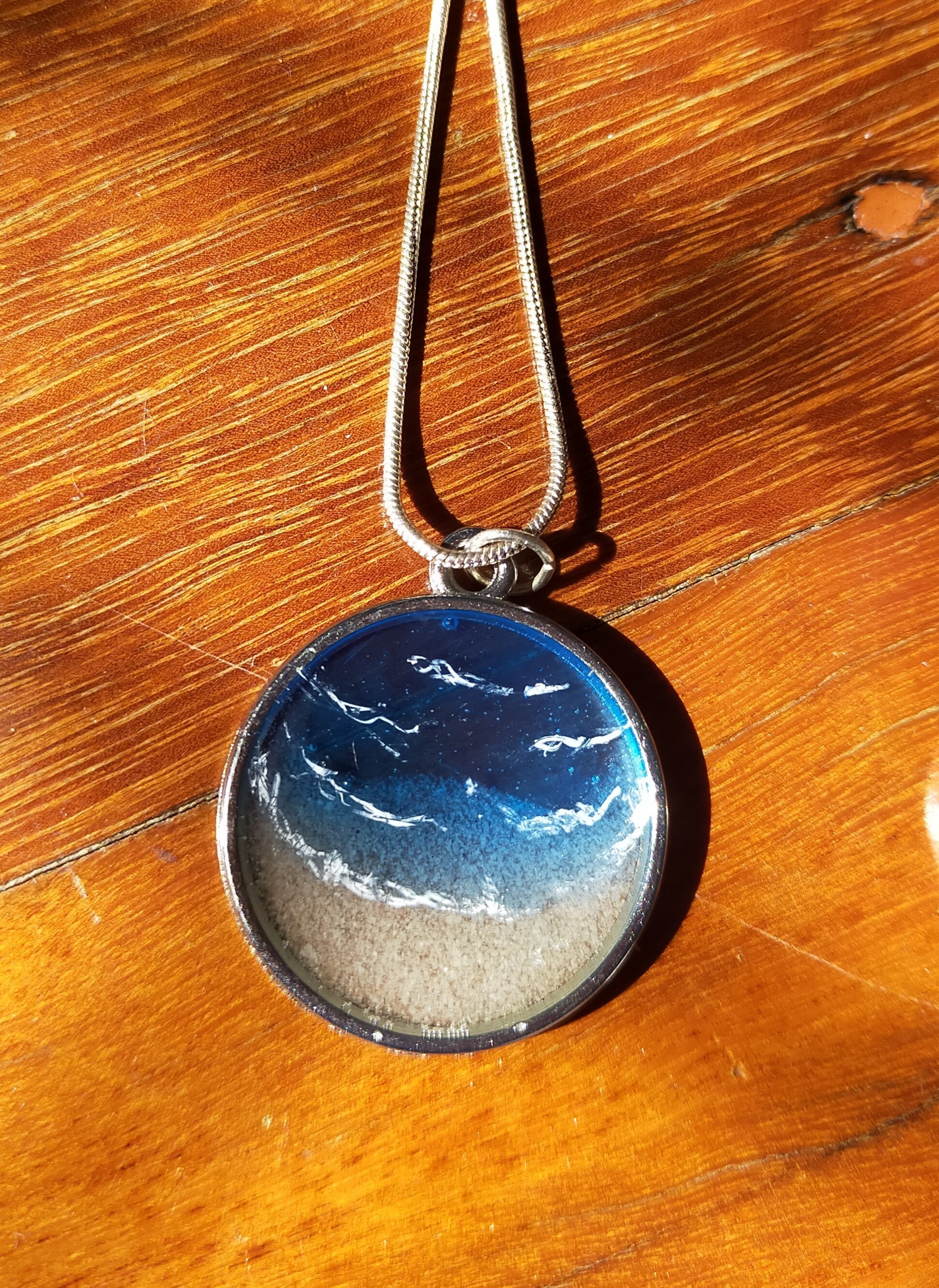 Handmade Beachy Resin Necklace - Etsy