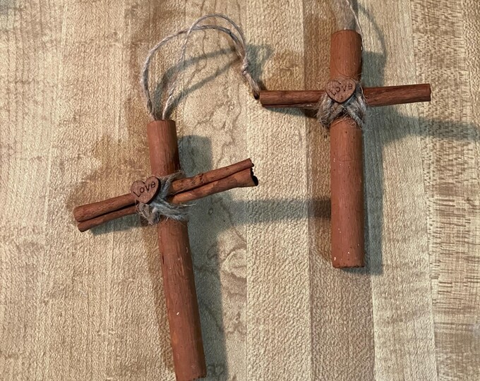 Rustic Cinnamon Stick Cross Ornament Decor - Etsy