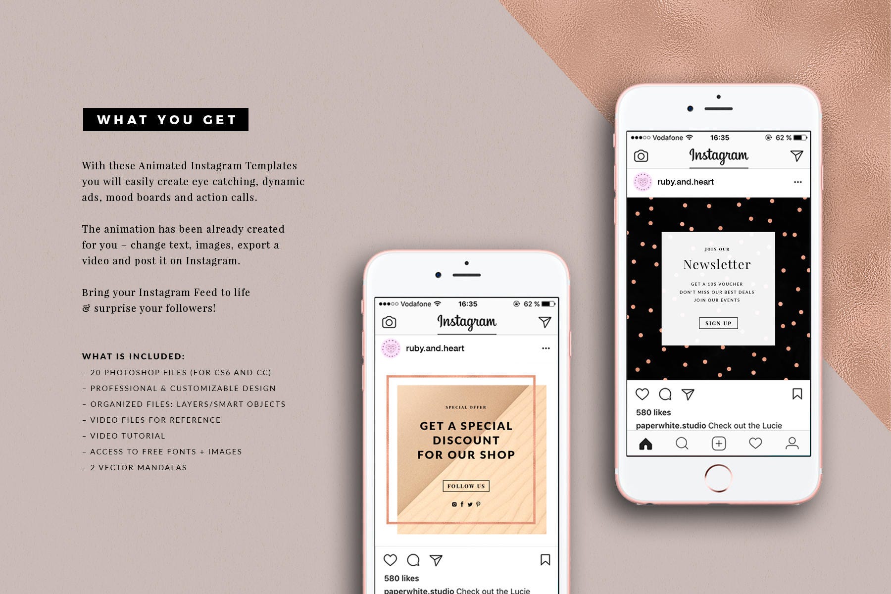 Animated Instagram Template Video Instagram Posts Social - Etsy