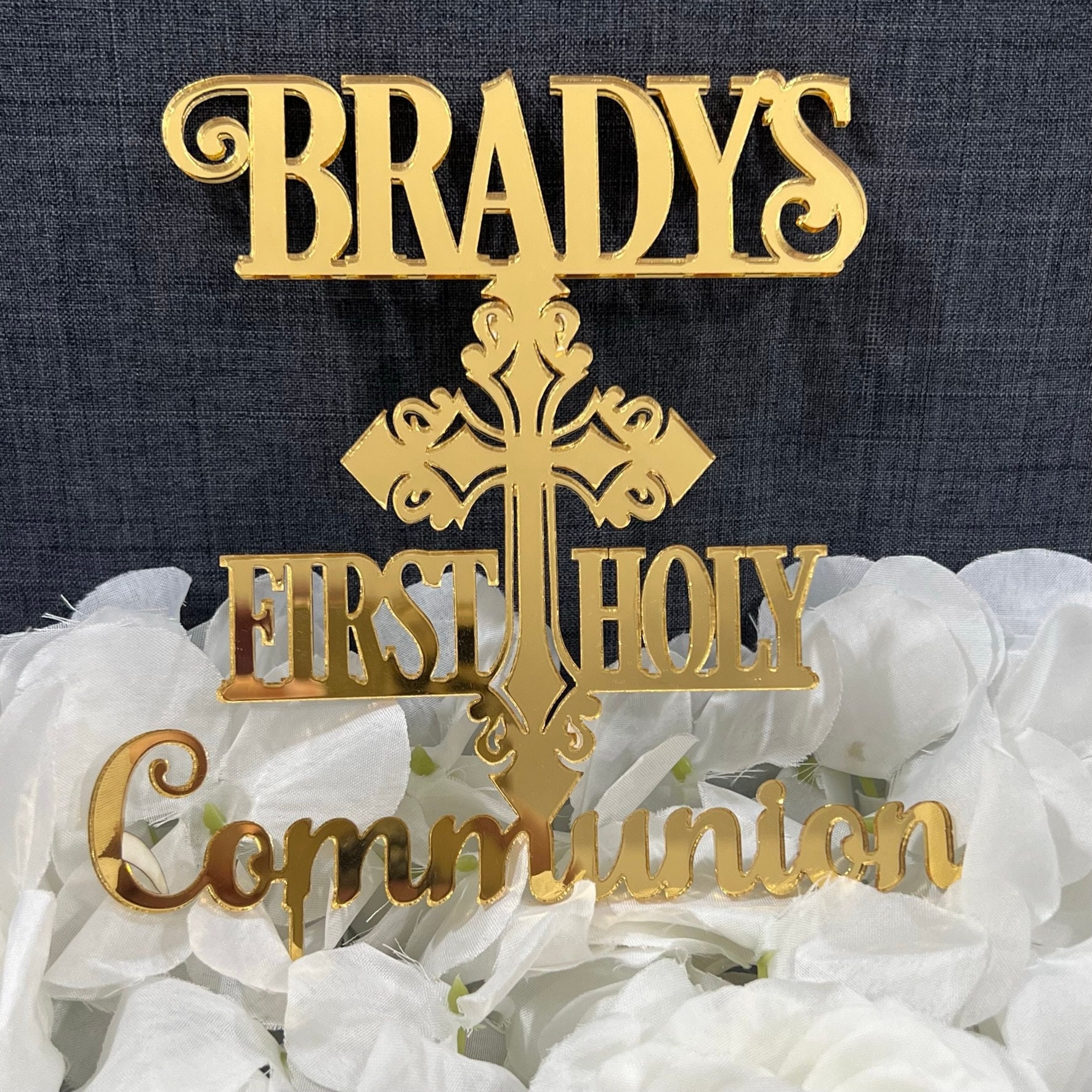 Acrylic First Holy Communion Cake Topper - Etsy